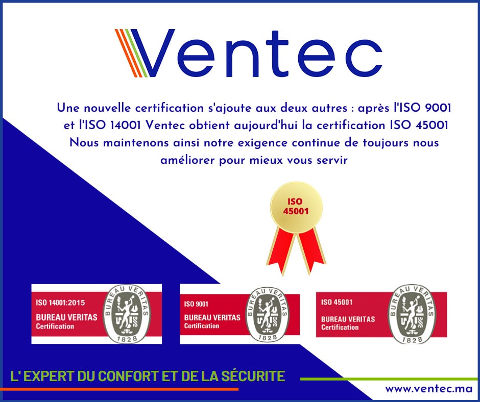 Une nouvelle certification pour Ventec - Ventec